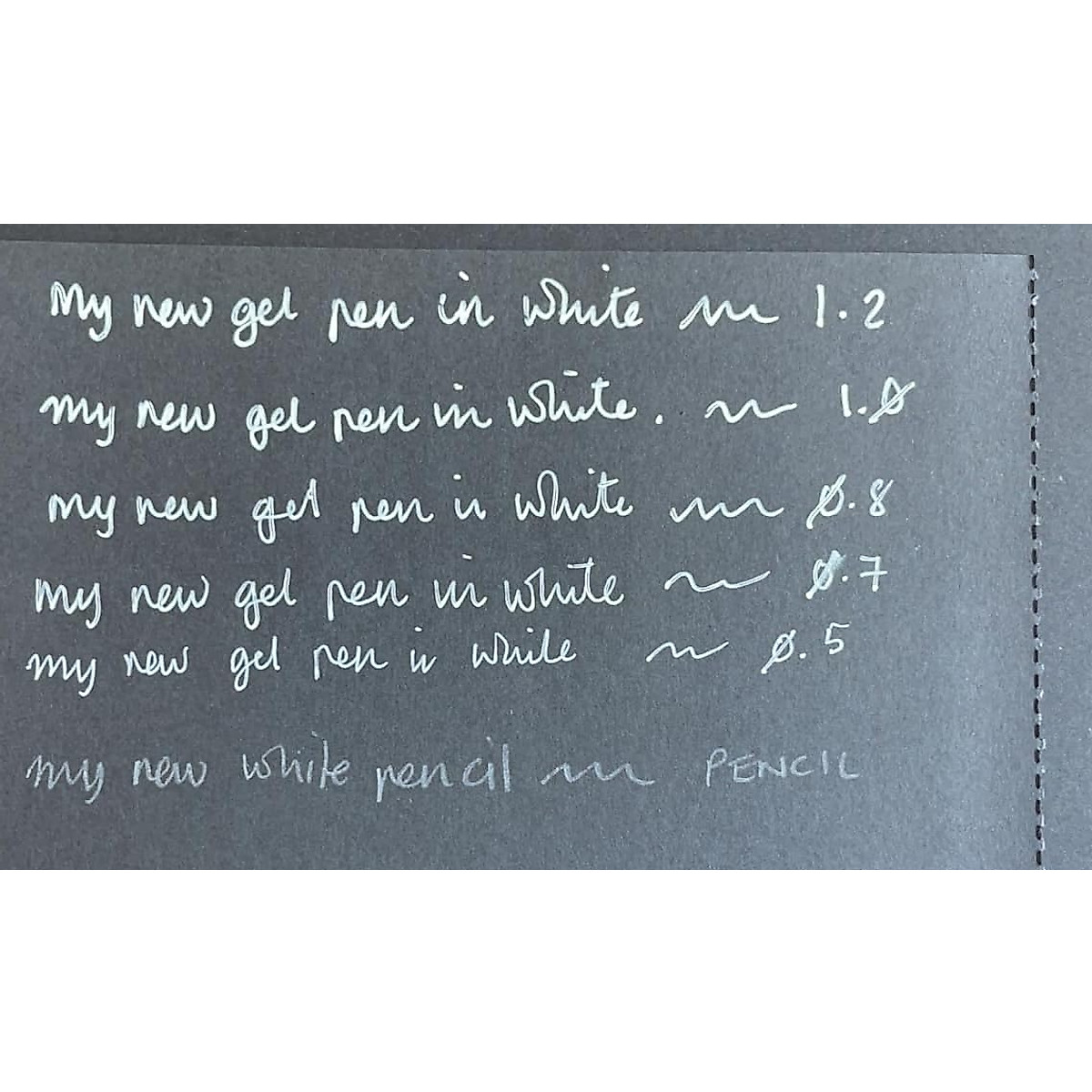 BriskLearner 5 White Gel Pen - 5 Tip Sizes 0.5, 0.7, 0.8, 1.0, 1.2mm for Maximum Opacity Control - Graffiti Ink White Pen for Artists, White Ink Pen - Free White Pencil