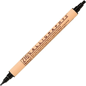 Kuretake Zig Calligraphy 2 Dual Tip Markers 24 Colors Set, 2mm, 3.5mm, Square Tips, AP-Certified, No Mess, Photo-Safe, Acid Free, Lightfast, Odourless, Xylene Freeing, for Beginners, Made in Japan