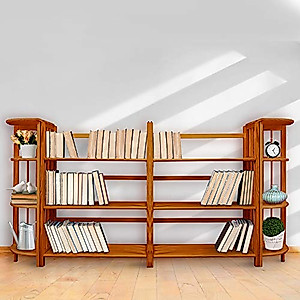 Casual Home 3-Shelf Folding Stackable Bookcase (27.5" Wide)-Mahagony