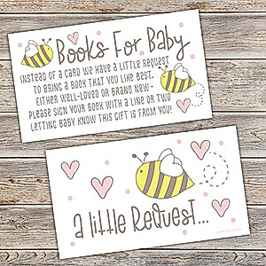 50 Cute Bee Books for Baby Shower Request Cards - Invitation Inserts