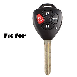 2Pcs XUHANG Sillicone Key fob Skin Key Cover Keyless Entry Remote Case Protector Shell for Toyota Camry Avalon Matrix Corolla Land Cruiser 4 Button Smart Remote Key Black