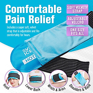 Reusable Hot and Cold Gel Ice Pack Wrap (4 Pack) for Injuries - Adjustable & Flexible for Knees, Back, Shoulders, Arms, and Legs - Reusable