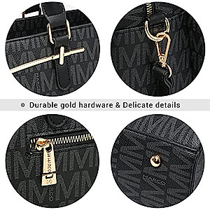 MKP Women Satchel Handbags Shoulder Purses Totes Top Handle Work Bags with Matching Wristlet Wallet (Black)