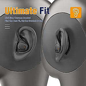 EDKKIE Wireless Earbuds with Earhooks for Small Ears, Mini Bluetooth Earbuds with Microphone, IPX7 Waterproof, 24H Playtime, Wireless Earphones for Sport and Working Out