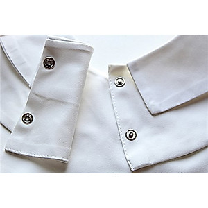 Magik Choker Necklace Unisex Women Peter Pan Detachable Lapel Shirt Fake False Collar (Peter Pan-White)