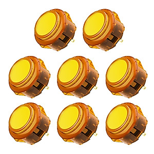 qanba Gravity KS Mechanical Arcade Buttons 30mm Snap-In Mechanical Pushbutton (Boxed (Clear Orange D11(8 pcs))