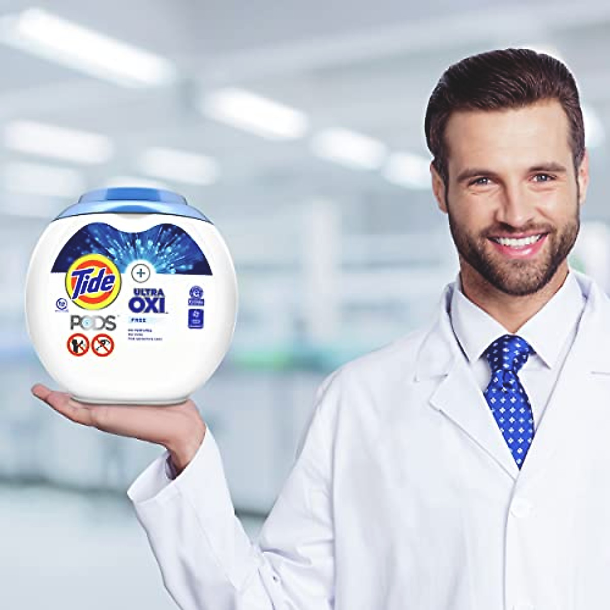 Tide PODS Ultra OXI Free Laundry Detergent Pacs, National Eczema Association and National Psoriasis Foundation Recommended, 57 count