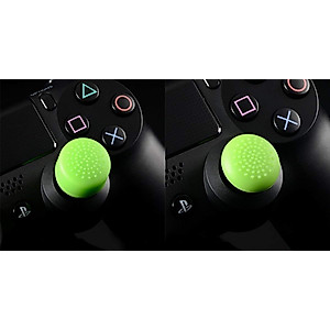 for PS5, PS4, PS3, Switch Pro, Xbox one, Xbox 360, Wii U, PS2 Controller Analog Stick Thumbsticks Joystick Cap Rubber Cover Silicone Thumb Grip Cap Joystick Thumbstick Replacement (Pack of 8 Green)