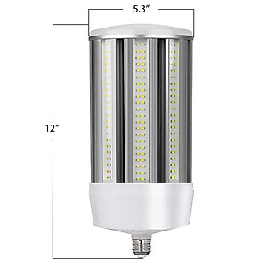 Feit Electric C20000/5K/LED 1000 Watt Equivalent 175W Corn Cob High 20,000 Lumen LED Light Bulb, 13.4"H x 5.3"D, Daylight 5000K