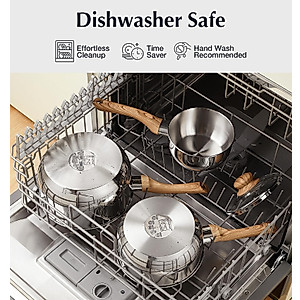 KOCH SYSTEME CS Stainless Steel Saucepan Set, 1QT & 2QT & 3QT Sauce Pan with Heat-resistant Bakelite Handle, Premium Stainless Steel Pot Set, Induction Sauce Pan Sets, Stainless Steel Pots 6 Piece