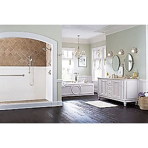 Moen Glenshire Brushed Nickel 26-Inch x 22-Inch Frameless Pivoting Bathroom Mirror, Oval Tilting Wall Mirror, DN2692BN