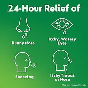 Zyrtec 24 Hour Allergy Relief Tablets, Indoor & Outdoor Allergy Medicine with 10 mg Cetirizine HCl per Antihistamine Tablet, Relief of Allergies, 60 ct