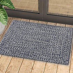 Braided Rugs 2x3ft Washable Area Rug Handmade Rope Woven Farmhouse Country Cottage Reversible Accent Entryway Indoor Rug Doormat for High Traffic Areas