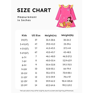 Disney Princess Dresses for Girls Belle Dress A Line Character Print Toddler Dress Toddler Girl Ruffle Long-Sleeve Fall Dress, Pink Dress 5-6 Years