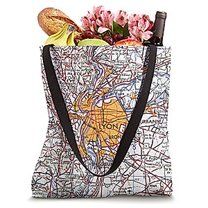 Vintage Lyon France Map (1959) Tote Bag