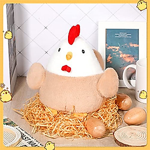 Skylety Chicken Stuffed Plush 8.6 Inch Cute Rooster Plushie Chicken Stuffed Animal Fluffy Stuffed Animals Toys Chicken Presents for Graduation Most People(Cute Style)