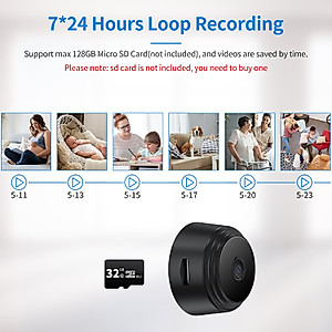 X W EI UNION Mini Spy Camera Hidden Camera Video Recording with Auido, Night Vision Motion Detection, 1080P Home Security Camera Nanny Cam Pet Camera Baby Camera