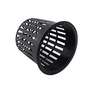 10Pack Net Pots 2.5 Inch Garden Plastic Slotted Mesh Net Cups Orchids Pots Mesh Baskets Hydroponics Supplies Cups Heavy Duty Plant Nursery Basket Planting Basket Cup with Wide Lip Design(Black)