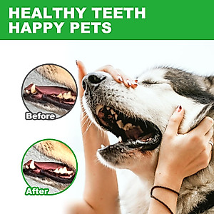 Lisveory Teeth Cleaning Wipes for Dogs & Cats 100 Counts, Reduces Plaque & Freshens Breath, Buildup No-Rinse Dog Finger Toothbrush, Disposable Gentle Cleaning & Gum Care Pet Wipes