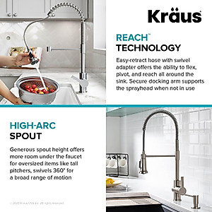 KRAUS Britt 2nd Gen Commercial Style Pull-Down Single Handle Kitchen Faucet in Brushed Brass, KPF-1691BB