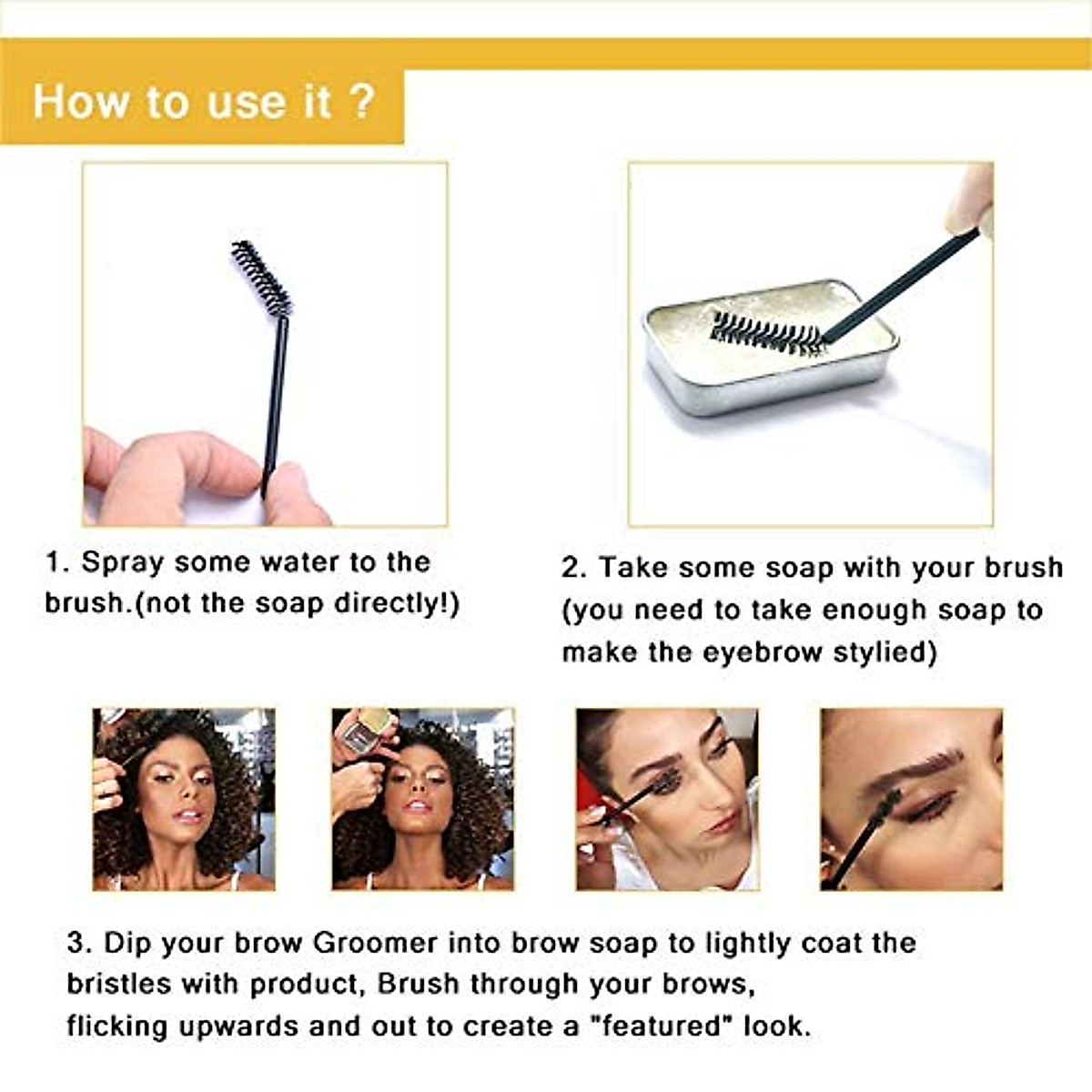 Eyebrow Soap Kit,brow pomade,eyebrow gel clear,Brows Styling Soap,Long Lasting Waterproof Smudge Proof Eyebrow Styling Pomade for Natural Brows (01)