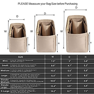 ZTUJO Purse Organizer Insert For Handbags, Silky Touching Bag Organizer Insert With Bottle Holder, Perfect for Speedy, Neverfull, Tote,ONTHEGO,Artsy,Handbag and More (Medium, Silky Beige)