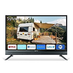 SYLVOX Smart RV TV, 32" 12/24V TV for RV Camper 1080P Full HD DC/AC Powered Television, Integrated ATSC Tuner, Support WiFi Bluetooth, Built-in APPs, Smart TV for Home Car Campervan Truck Boat