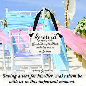 Yumoquee Wedding Memorial Sign in Memory of Grandparents Celebrating from Heaven Ceremony Seat Banner Grandmother of The Bride