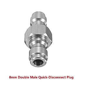 Flylock Universal 8mm Double Male Stainless Steel Quick-Disconnect Plug Adapter for PCP Paintball Airsoft Air Gun Tool