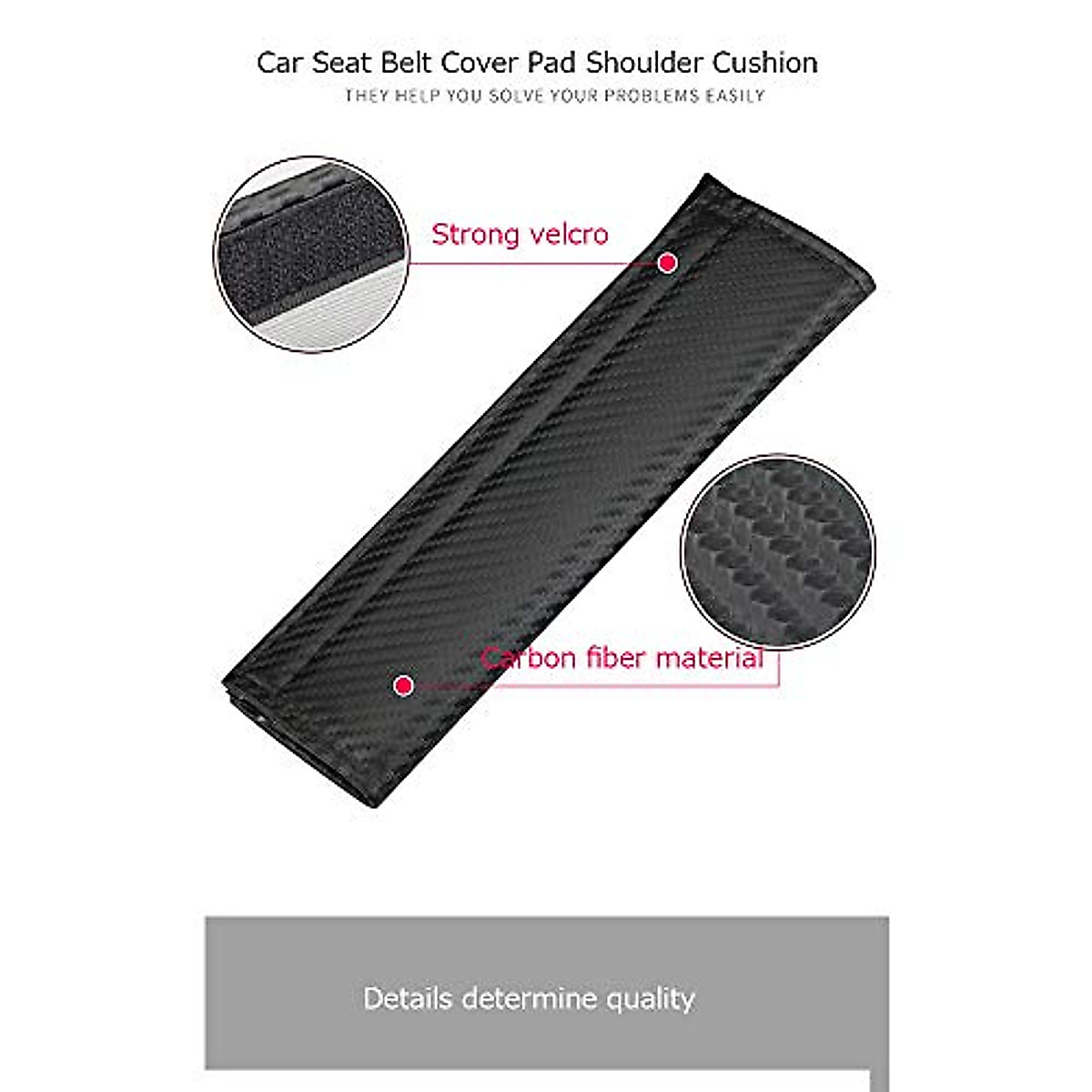 PRACHY 2pcs Compatible with Volvo Seat Belt Covers and headrest Fit for S60 V60 S90 V90 XC40 XC60 XC90 (Shoulder Protection)