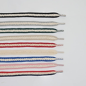 Lilybekind 3/5" Wide Thick fat shoe laces for sneakers boots flat replacement shoelaces shoe strings (Khaki white, 140cm)