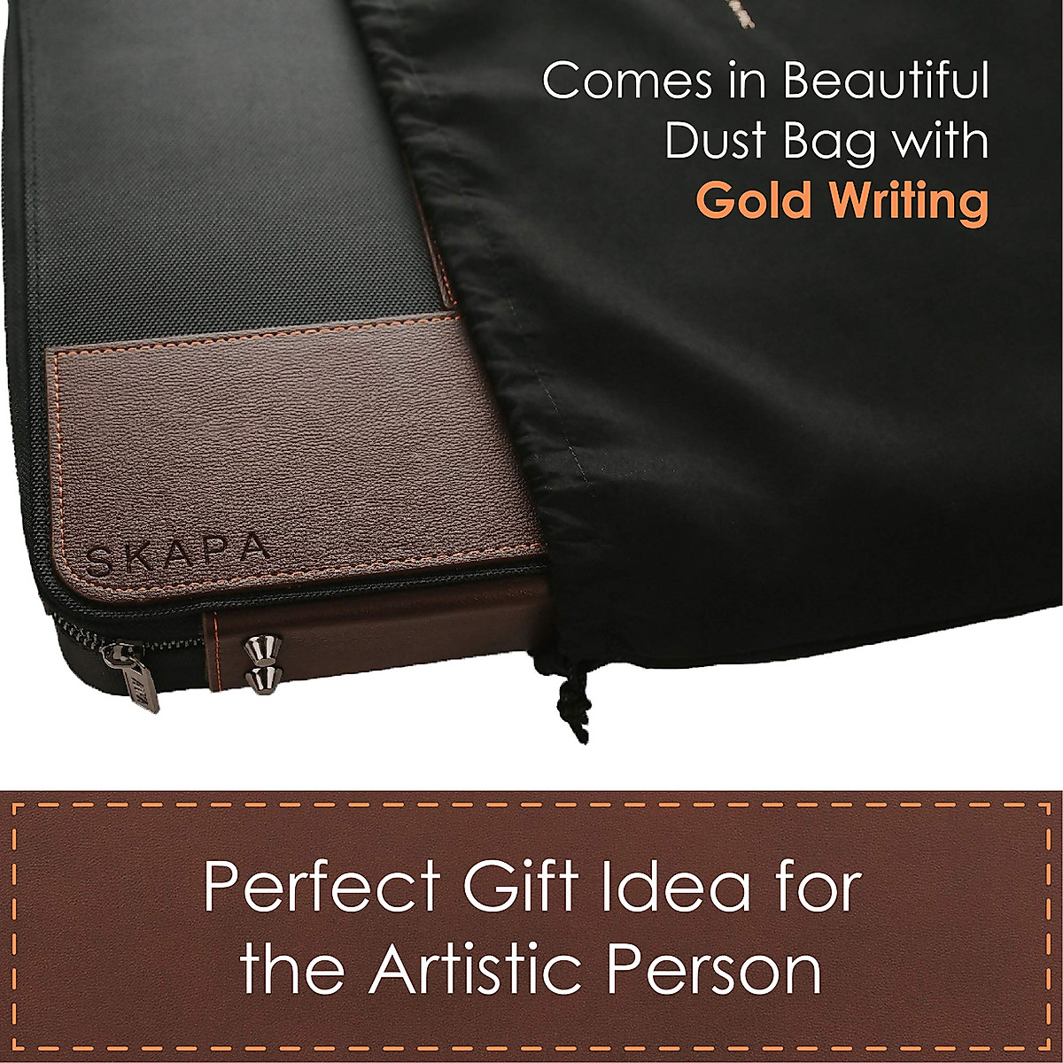 ANYA Luxury Art Portfolio Case 17 x 24” A2 Artist Carrying Bag | Premium Business Artwork Storage Folder | Professional Art Organizer | Drawings Sketches Foam Board Carry Waterproof Briefcase SKAPA