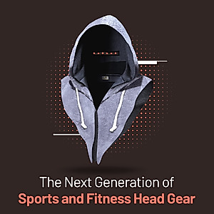 AllSportsHeadGear Head Towel, Absorbent Cooling Hoodie Towel with Internal Pockets for Ice and Heat Packs, Cooling Towels for Athletes, Soft, Breathable Sweat Towel for Gym, Daily Use and More, Gray