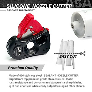 Stainless Steel Blade,ASA Silicone Cartridge Tip Cutter,Sealant Nozzle Cutter,Silicone Caulking Tube Snips,Caulk Opener,Acid-Resistant utility knife,Caulking Gun Accessories,Adhesive Accelerators