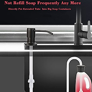 Soap Dispenser for Kitchen Sink Black Under Sink Kitchen Dish Soap Dispenser Pump Stainless Steel Liquid Soap Dispenser with 41" Extension Tube