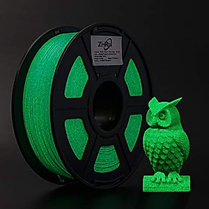Zi-Rui 3D Printer PETG Filament, Sparkly Glitter Purple, Shining Glow in The Dark Green, 1.75mm, 2.2LBS(1KG)/Spool