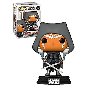Funko Pop! Star Wars: The Mandalorian - Hooded Ahsoka with Dual Sabers Vinyl Bobblehead, Amazon Exclusive