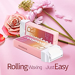 Waxfans Roll On Wax,Rose Wax Roller Refill for Body Area Waxing,Natural Roses Keep Skin Hydrated and Shiny, Long-Lasting Hair Removal Effect and durable (4 Pack) Not included :roll on wax warmer