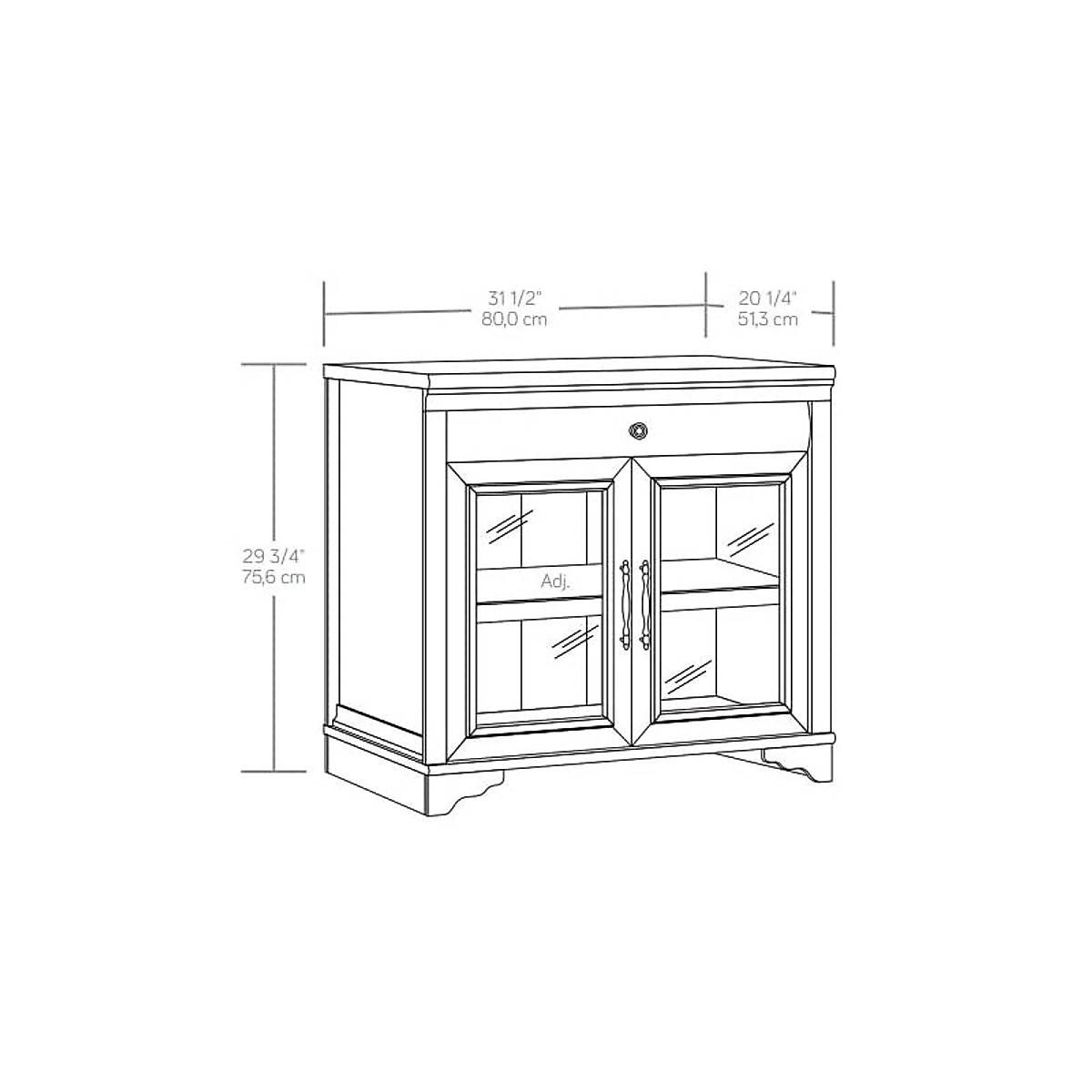 Sauder Rollingwood Engineered Wood Library Base in Brushed Oak
