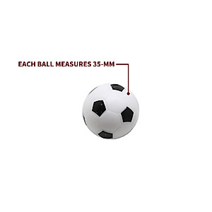 Hathaway 6-Pack Replacement 35-mm Regulation Sized ABS Foosballs for Game Room Arcade Table Soccer, White/Black, (BG50380)