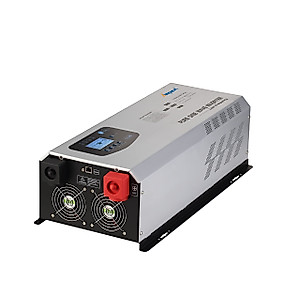 6000W Peak 18000watts Pure Sine Wave Power Inverter 24V DC to 120/240 VAC Split Phase with Battery AC Charger,Off Grid Low Frequency