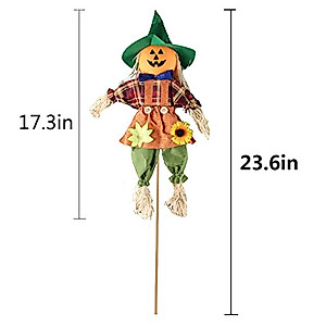 IFOYO Fall Harvest Scarecrow Decor, 2 Pack Happy Christmas Decorations 23.6 Inch Scarecrow Christmas Decoration for Garden, Home, Yard, Porch, Thanksgiving Decor