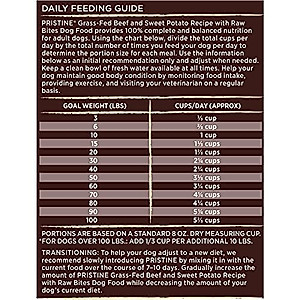 Castor & Pollux Pristine Grain Free Dry Dog Food Grass-Fed Beef & Sweet Potato Recipe with Raw Bites - 4 lb Bag