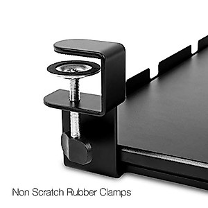 TechOrbits Keyboard Tray Under Desk – 27" Clamp On Keyboard Drawer Computer Stand – Ergonomic Mouse & Keyboard Sliding Tray Computer Desk Extender