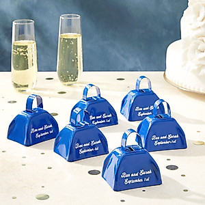 Set of 12 3-inch Cowbells with Handle, Hand Percussion Cow Bells Noise Makers for Sporting Events, Football Games (Blue)