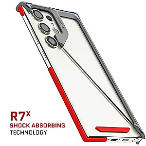 Ghostek ATOMIC slim Samsung Galaxy S23 Ultra Phone Case with Clear Back and Iridescent Aluminum Bumper S-Pen Stylus Cutout Shockproof Phone Cover Designed for 2022 Samsung S23 Ultra (6.8") (Prismatic)