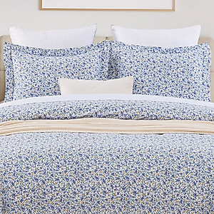 DAUAOTO Twin XL 68"X92" Duvet Cover Set, Cotton Printed Bedding for Twin Extra Long Bed, Ditsy Floral Pattern Purple