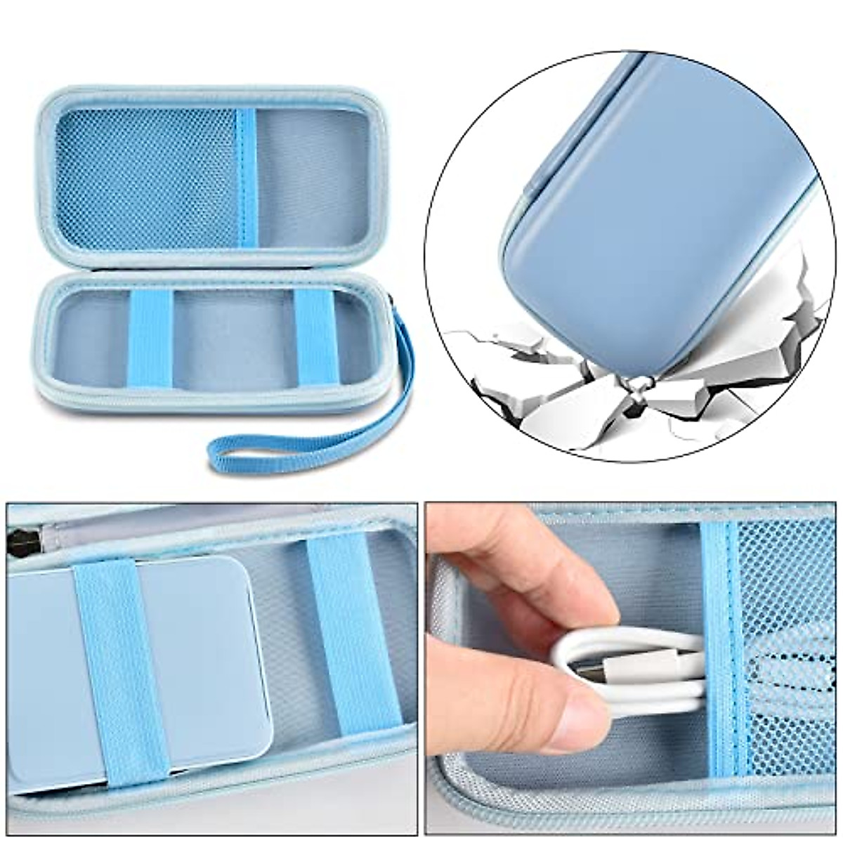 Case Compatible with Anker 622 621 for Magnetic Battery for MagGo 5000mAh Foldable Magnetic Wireless Portable Charger.Power Bank Storage Holder for Anker USB Charger and Battery Bank(Box Only)-Blue