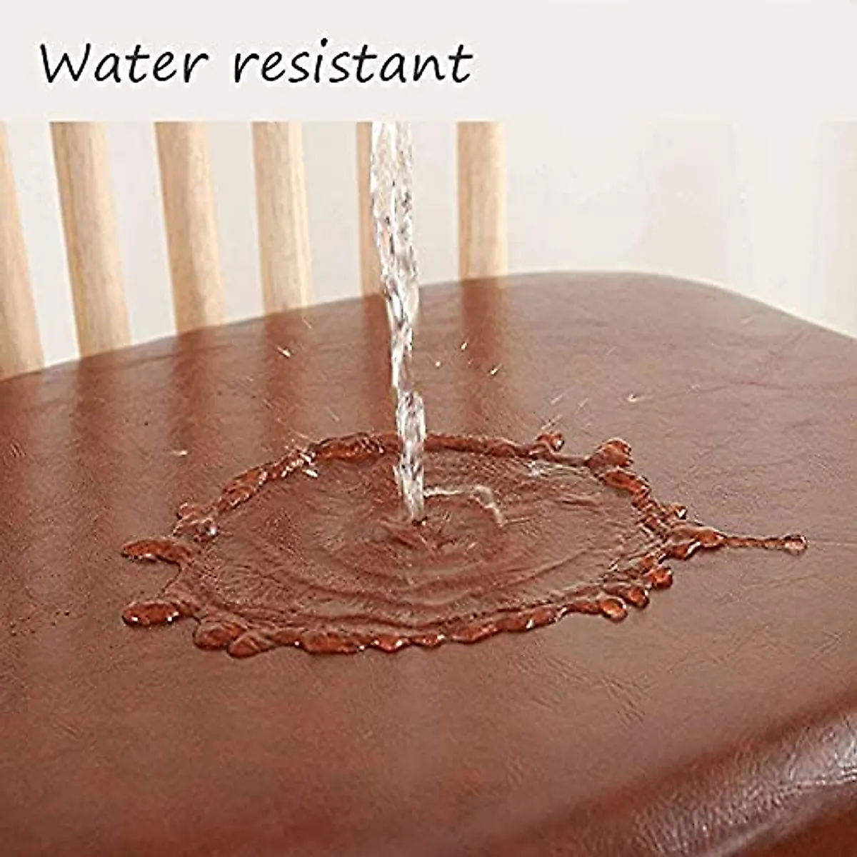 Leather Bench Cushion, Waterproof Non-Slip Sofa Settee Soft Chair Cushion, Long Rectangle Loveseat Seat Mattress for Outdoor/Indoor/Garden/Patio/Dining 48x14inch,Brown