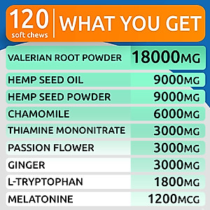 Advanced Calming Hemp Treats for Dogs - Hemp Oil + Melatonin - Anxiety Relief - Separation Aid - Stress Relief During Fireworks, Storms, Thunder - Aggressive Behavior, Barking - 240 Chews (2pack)